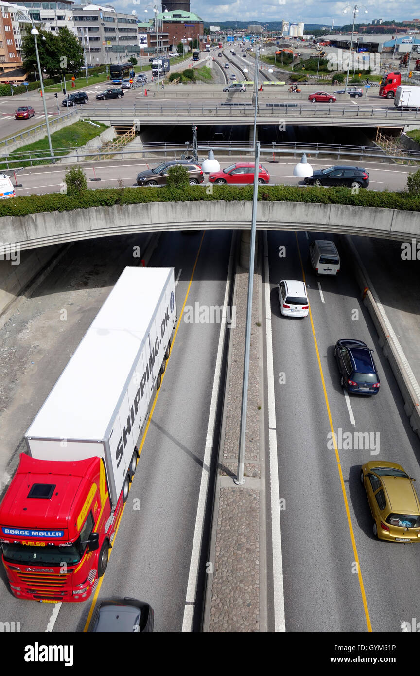 Trafic on the road E45, Göteborg proper. Sweden Stock Photo - Alamy