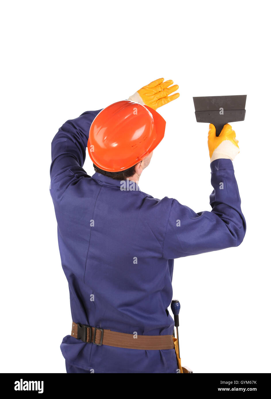 Man working with spatula Stock Photo - Alamy