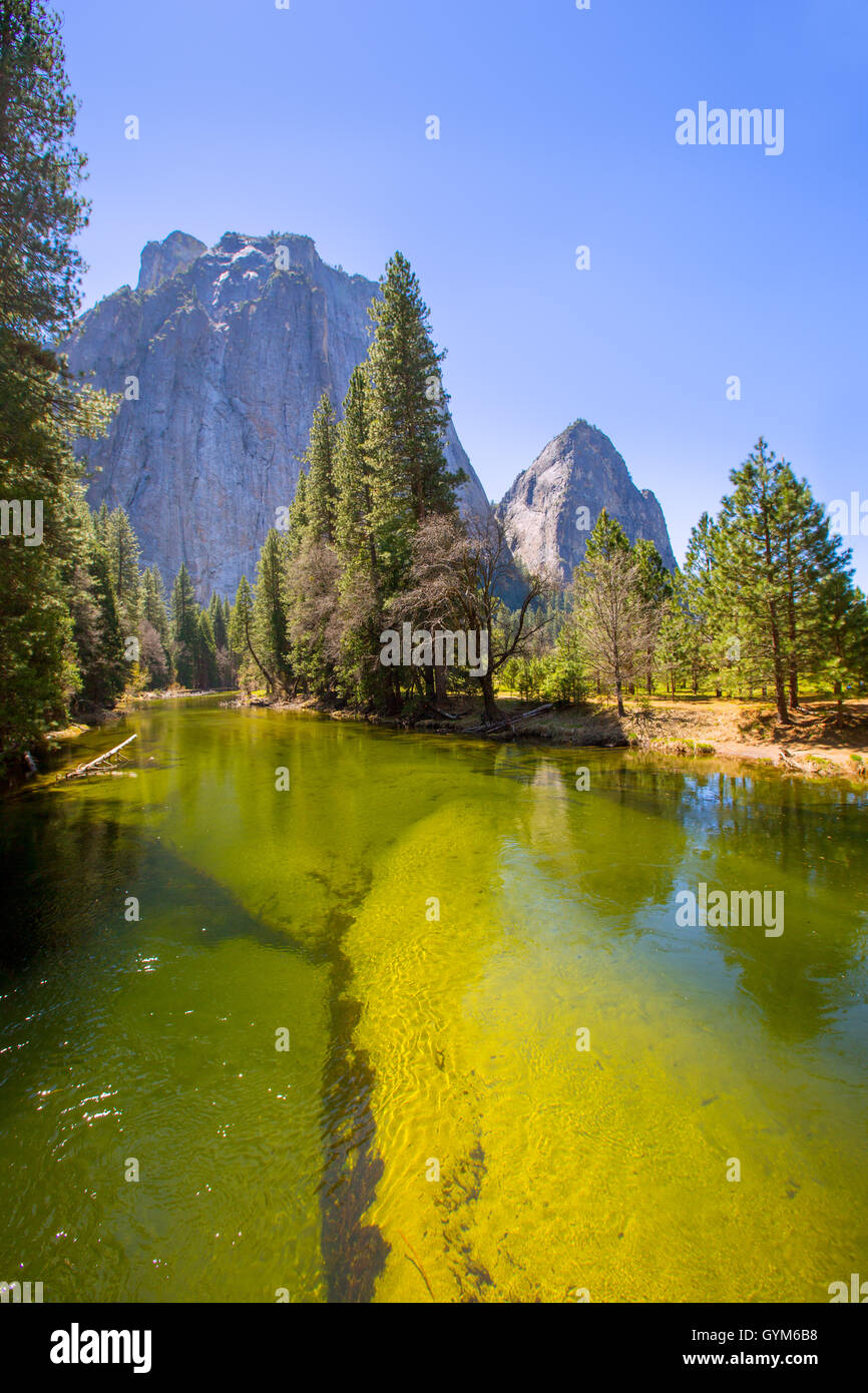 Yosemite Merced River and Half Dome in California Stock Photo - Alamy