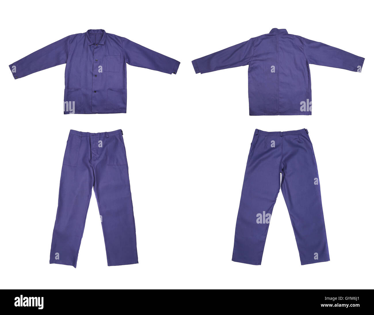 Pair of blue work wear Stock Photo - Alamy
