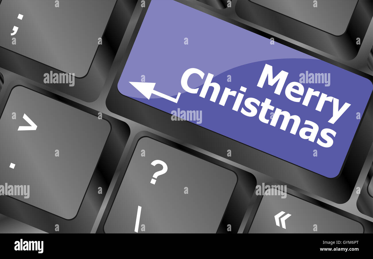 merry christmas message, keyboard enter key button Stock Photo - Alamy