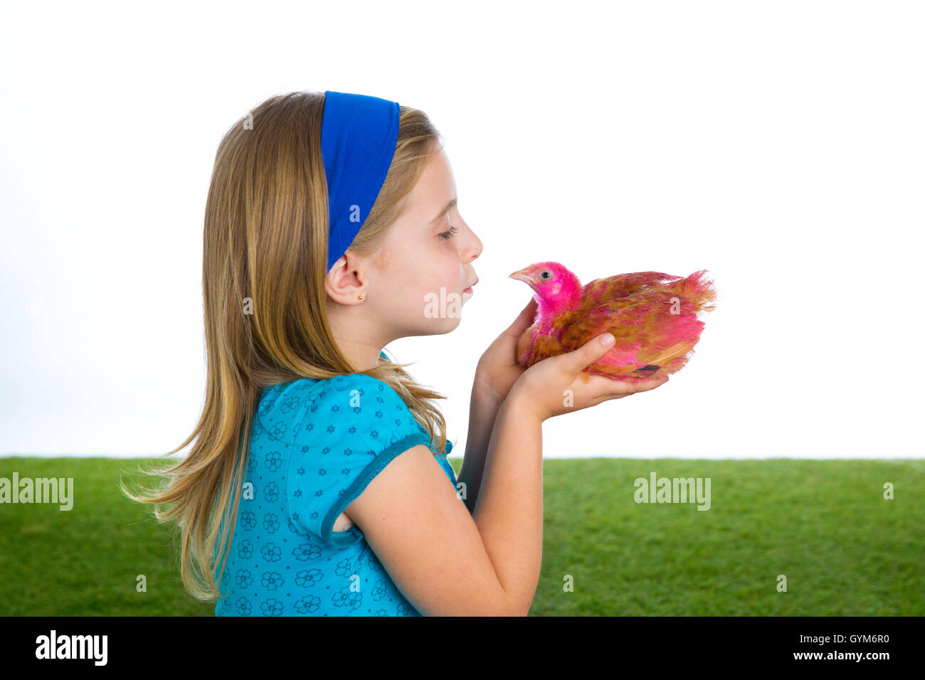 Children kissing chicken hi-res stock photography and images - Alamy