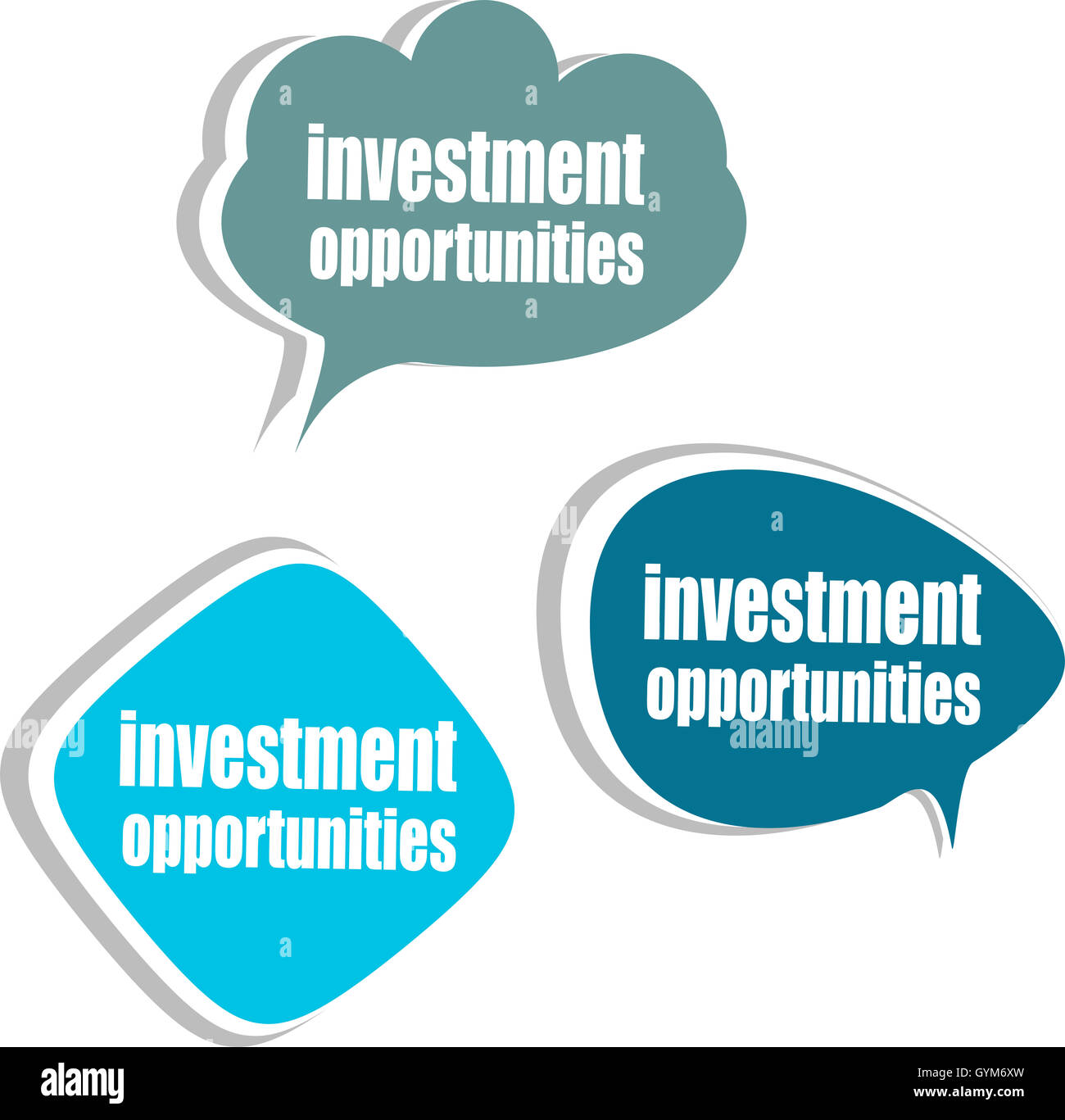 investment opportunities. Set of stickers, labels, tags. Business ...