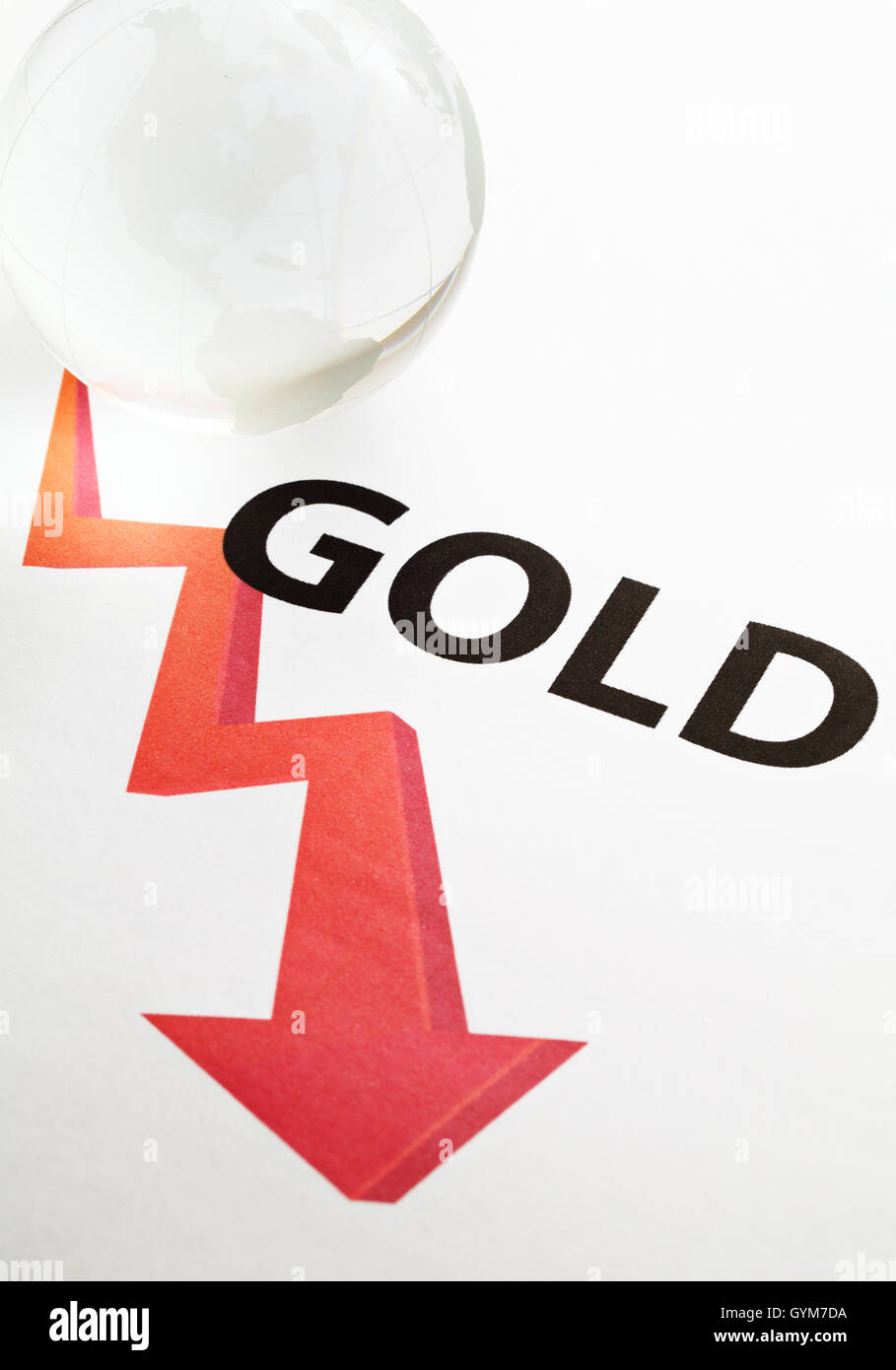 Global gold price drop concept Stock Photo - Alamy