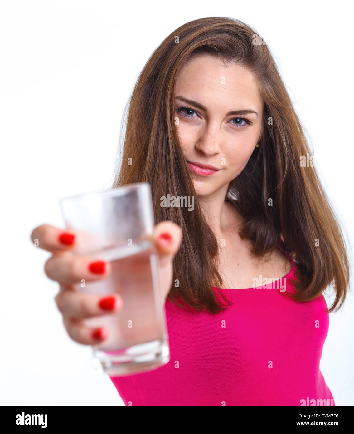 Young girl drinks water Stock Photo - Alamy