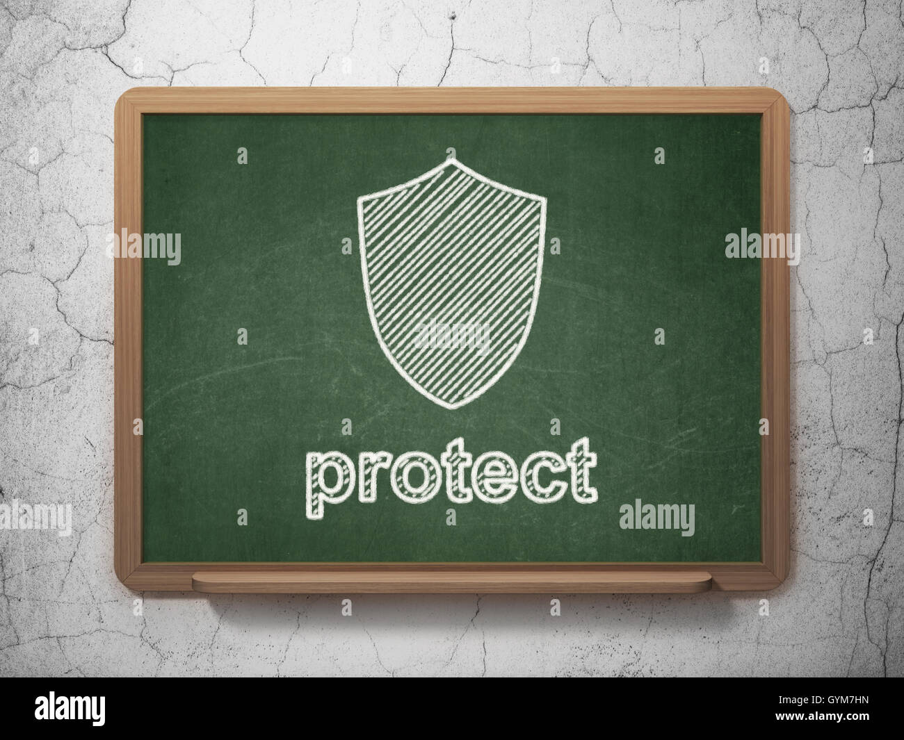 Safety concept: Shield and Protect on chalkboard background Stock Photo ...