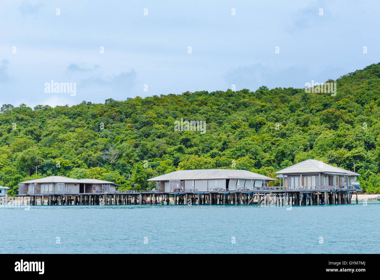 Wooden house with seascape Stock Photo - Alamy