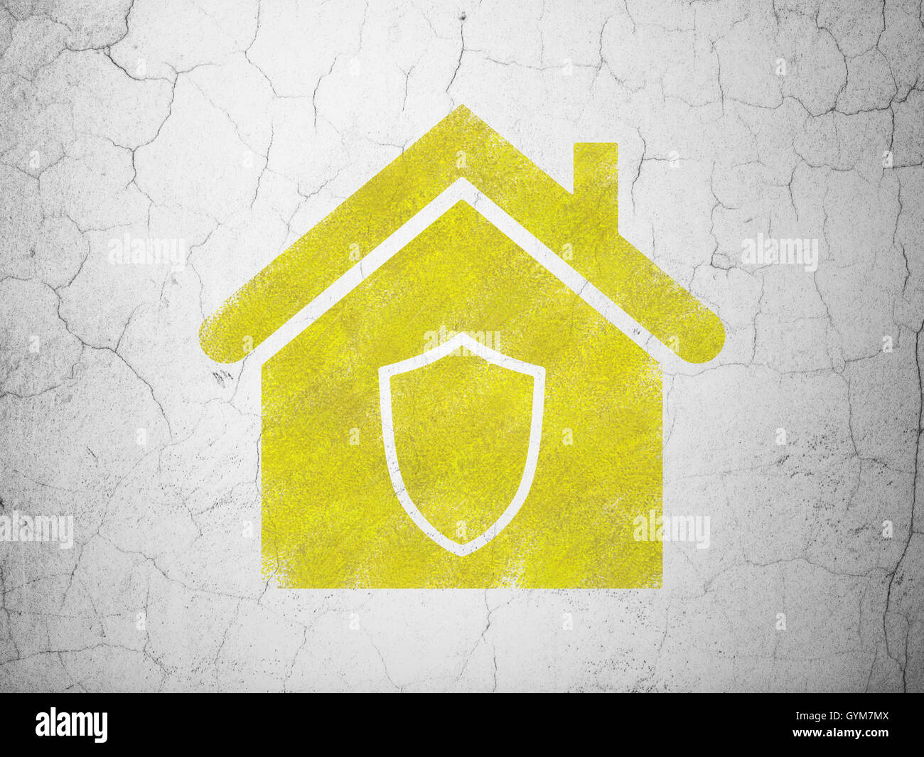 Security concept: Home on wall background Stock Photo - Alamy