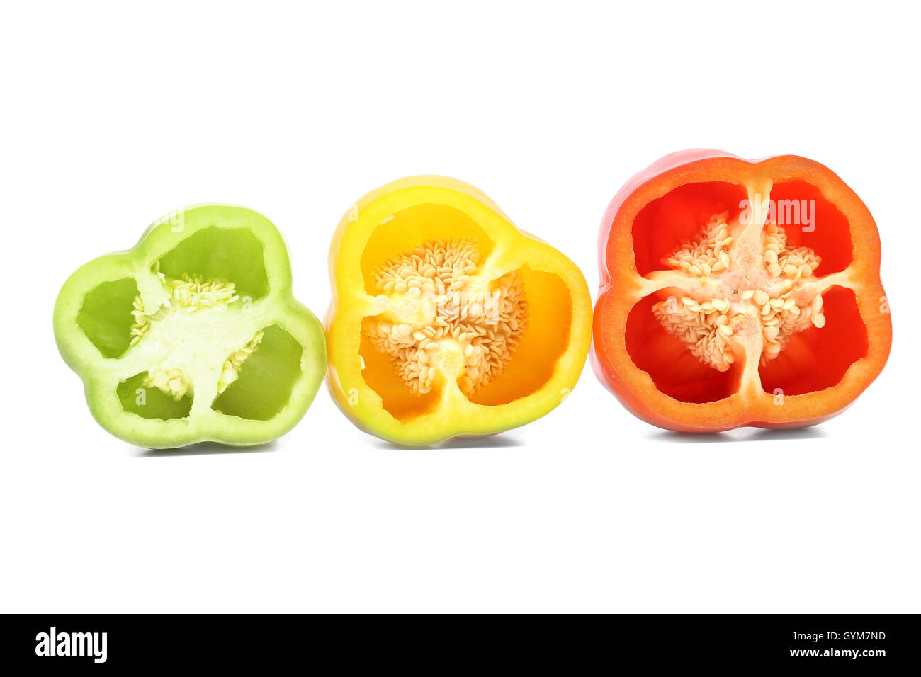 Three half of bell pepper Stock Photo - Alamy