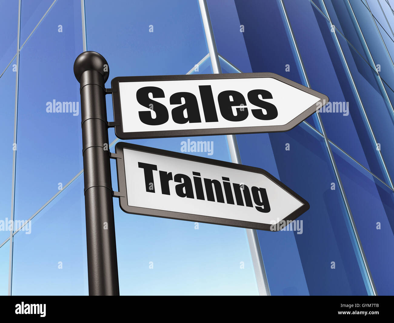 Advertising concept: sign Sales Training on Building background Stock ...