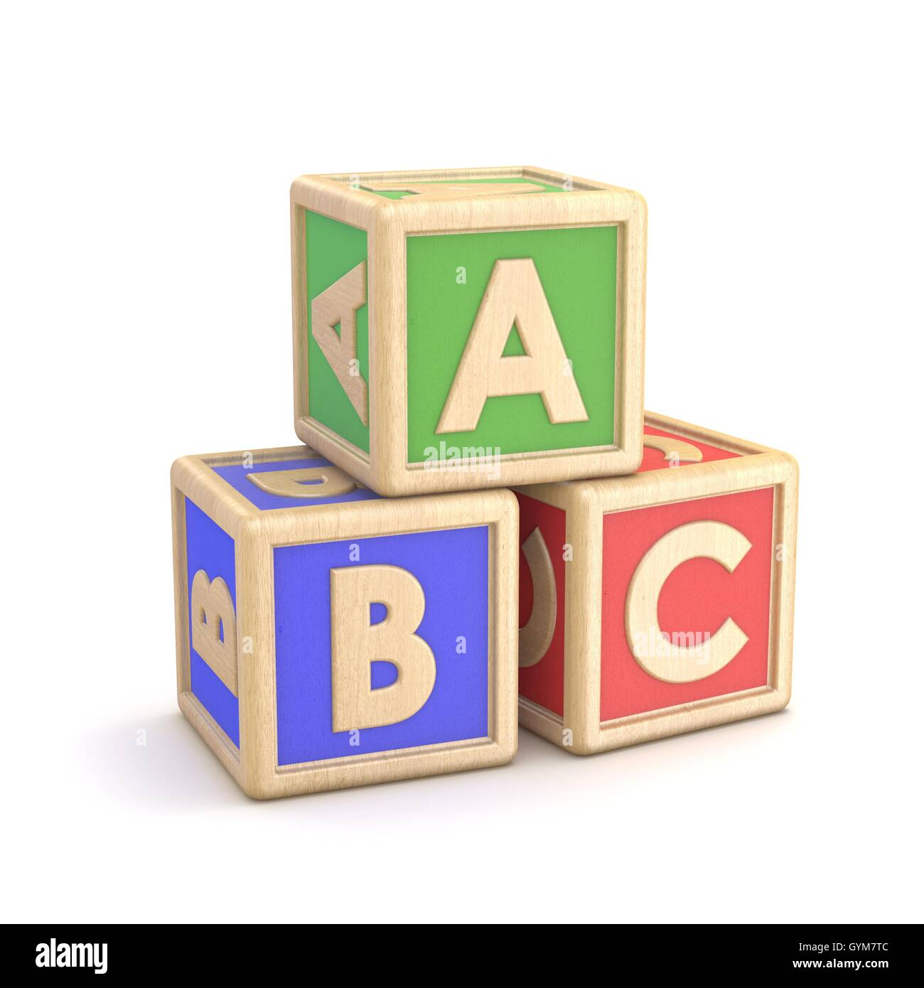 Letter blocks ABC. 3D render illustration isolated on white background ...