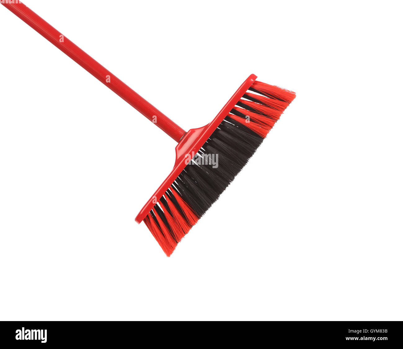 Close up of red black broom Stock Photo - Alamy