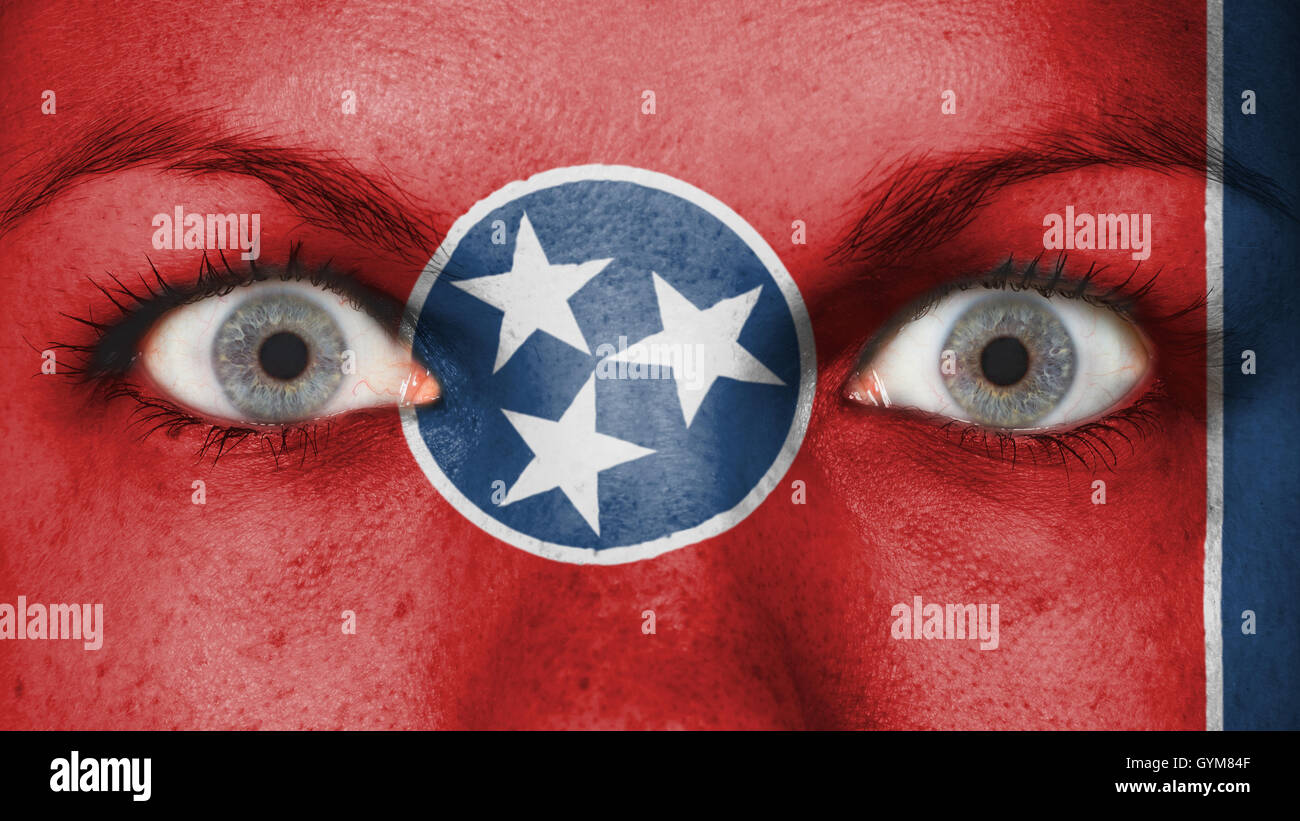Close up of eyes with flag Stock Photo - Alamy