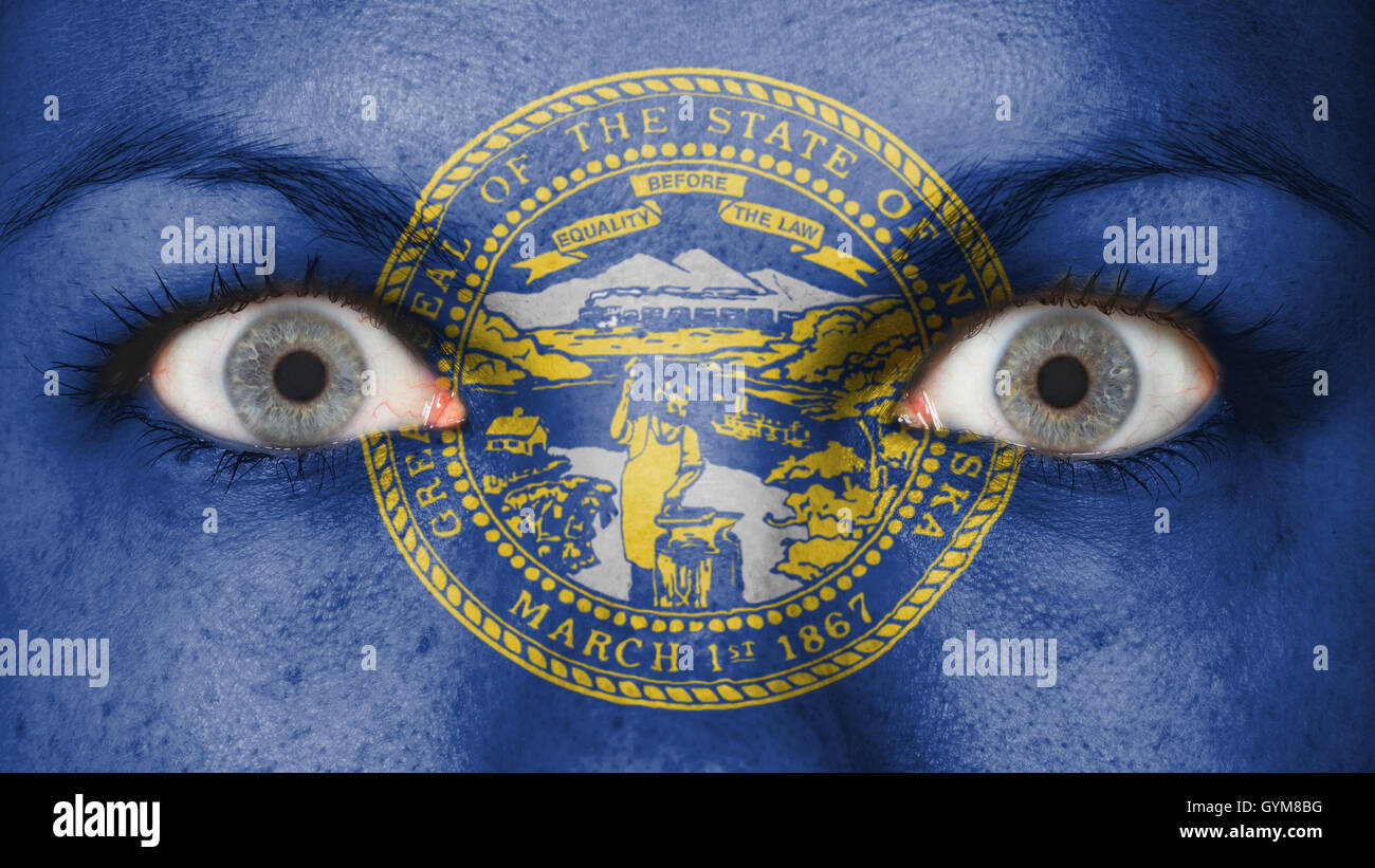 Close up of eyes with flag Stock Photo - Alamy