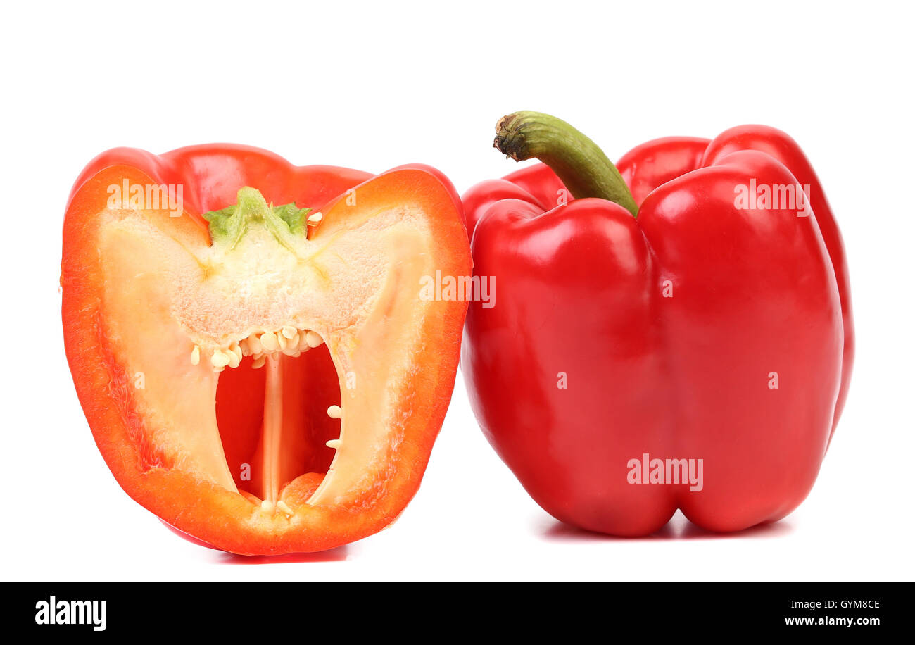 Sweet pepper and slice Stock Photo - Alamy