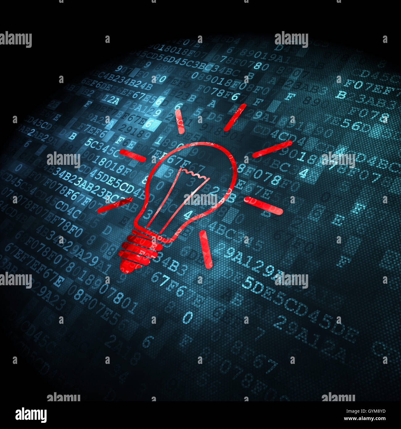 Finance concept: Light Bulb on digital background Stock Photo - Alamy