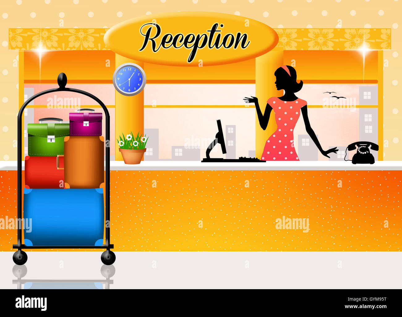 Hotel reception background staff hi-res stock photography and images ...