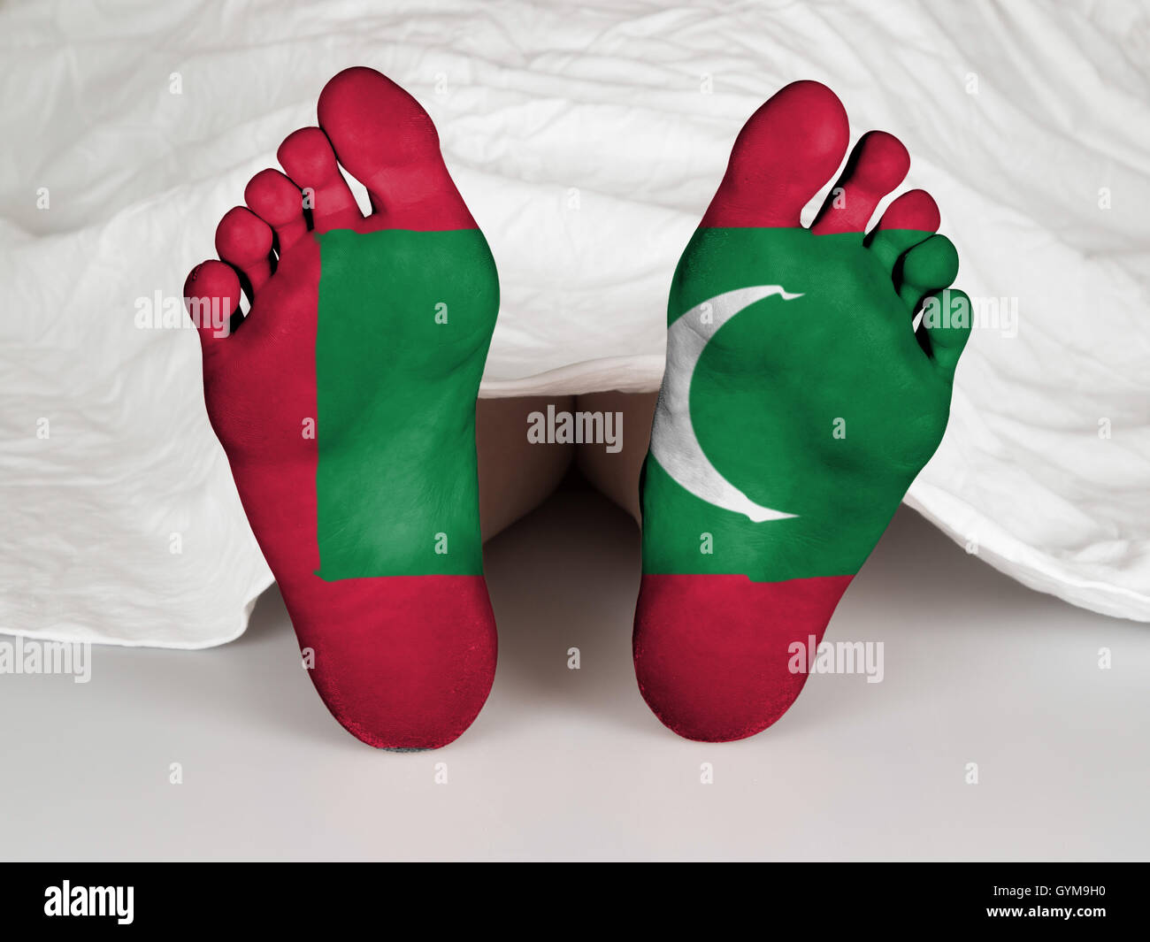 Feet with flag Stock Photo - Alamy