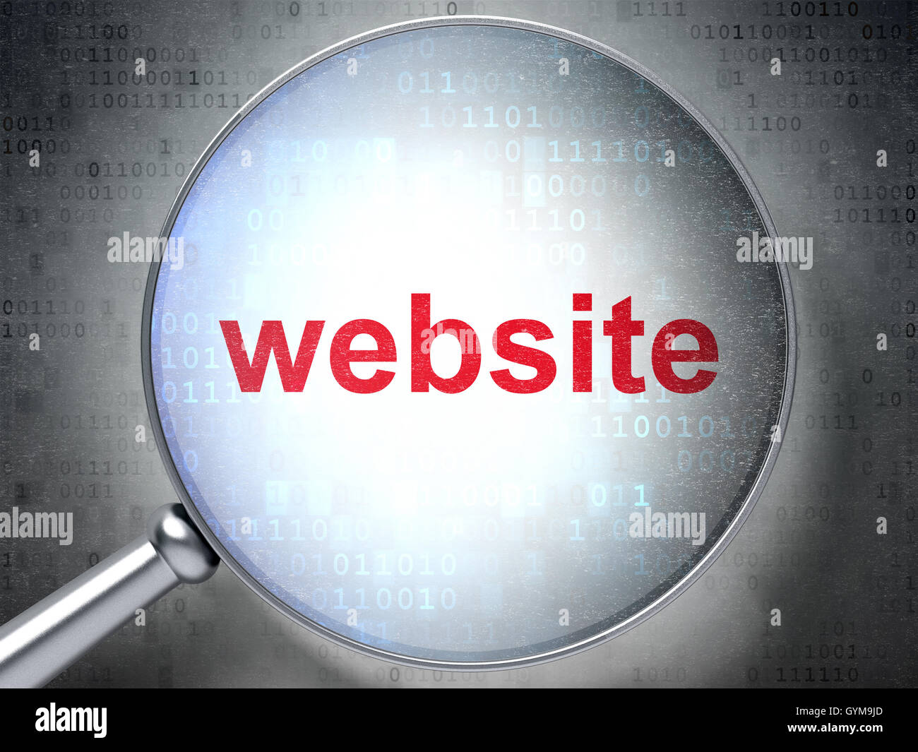 SEO web design concept: Website with optical glass Stock Photo - Alamy