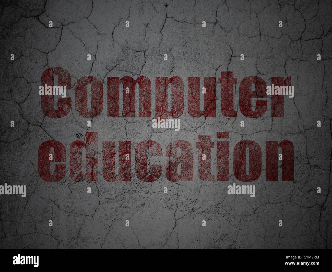 Education concept: Computer Education on grunge wall background Stock ...