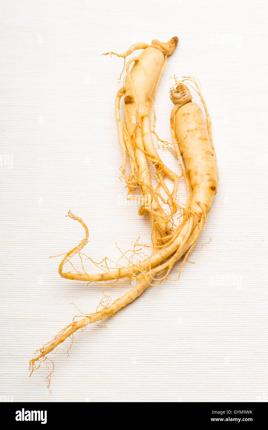 Ginseng over the white background Stock Photo - Alamy