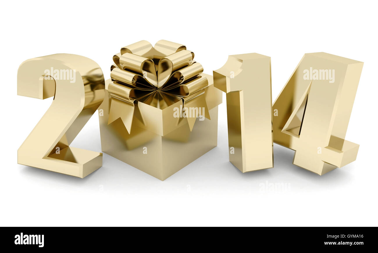happy new year 2014 Illustrations 3d Stock Photo - Alamy
