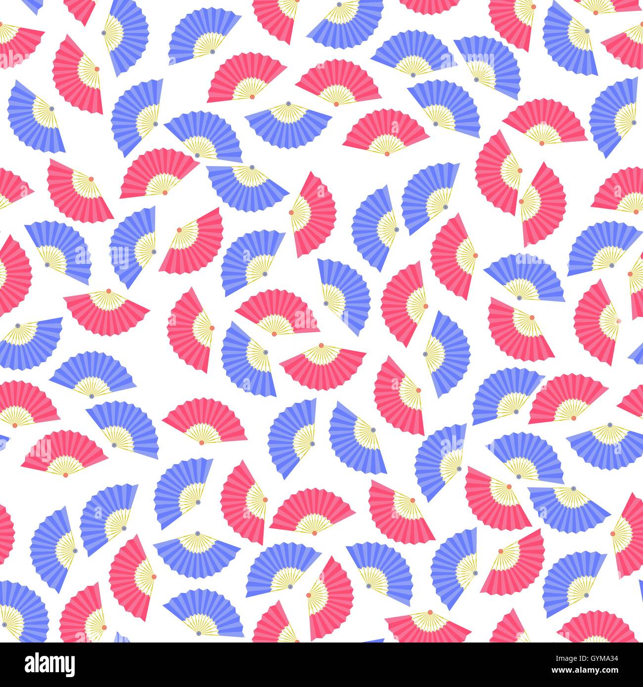 Red Blue Fan Seamless Pattern Stock Vector Image & Art - Alamy