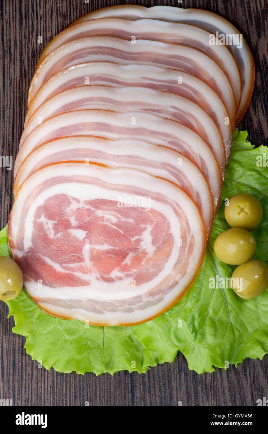 Smoked Ham Roll Stock Photo - Alamy