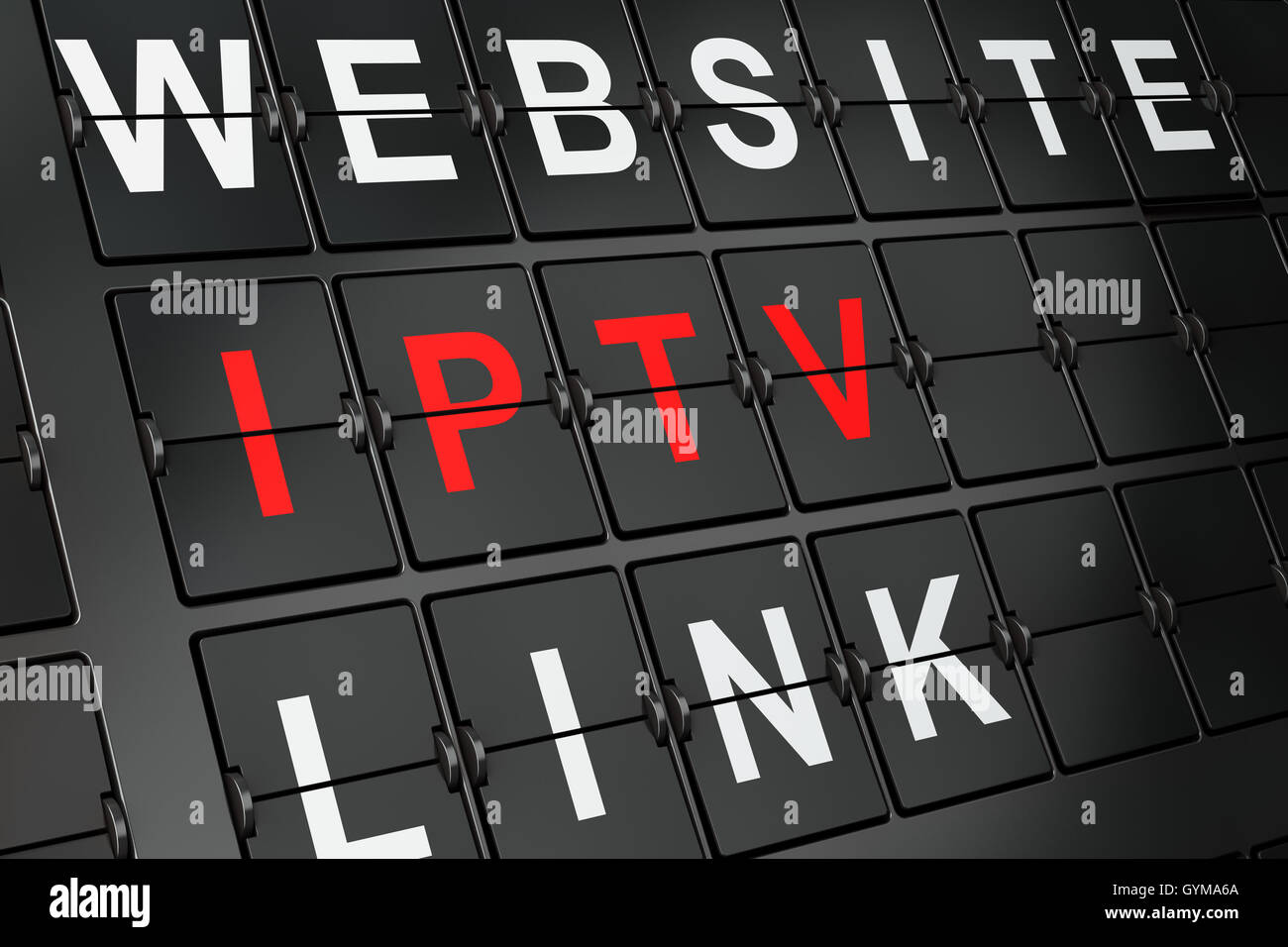 SEO web development concept: IPTV on airport board background Stock ...