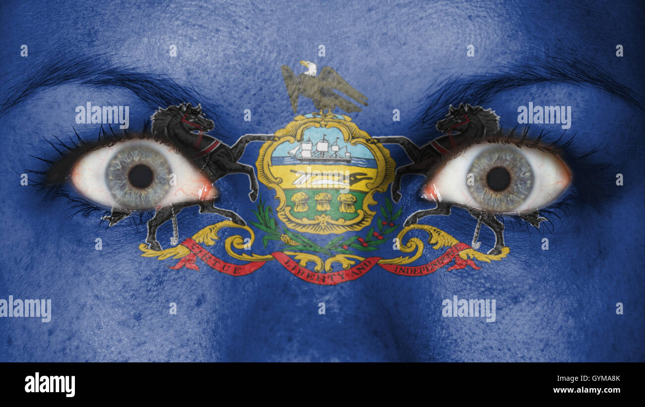 Close up of eyes with flag Stock Photo - Alamy