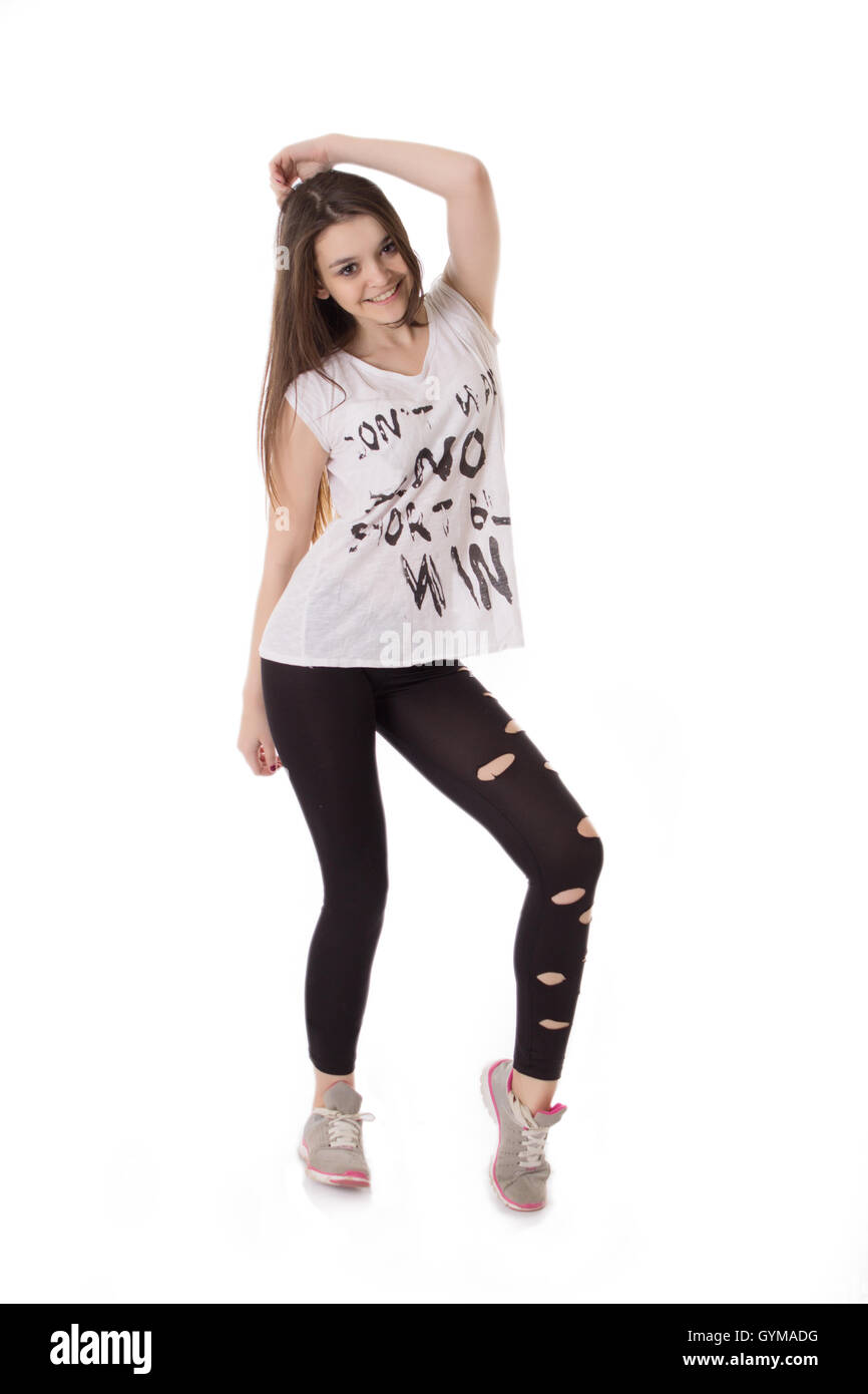 Smiling teenage freestyle dancer girl Stock Photo - Alamy