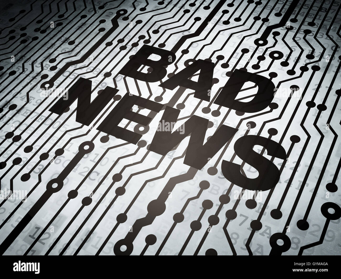 News concept: circuit board with Bad News Stock Photo - Alamy