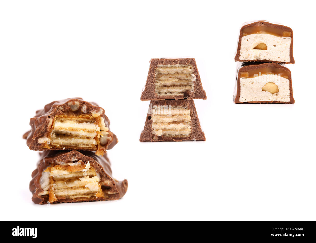 Collage of three chocolate stacks Stock Photo - Alamy
