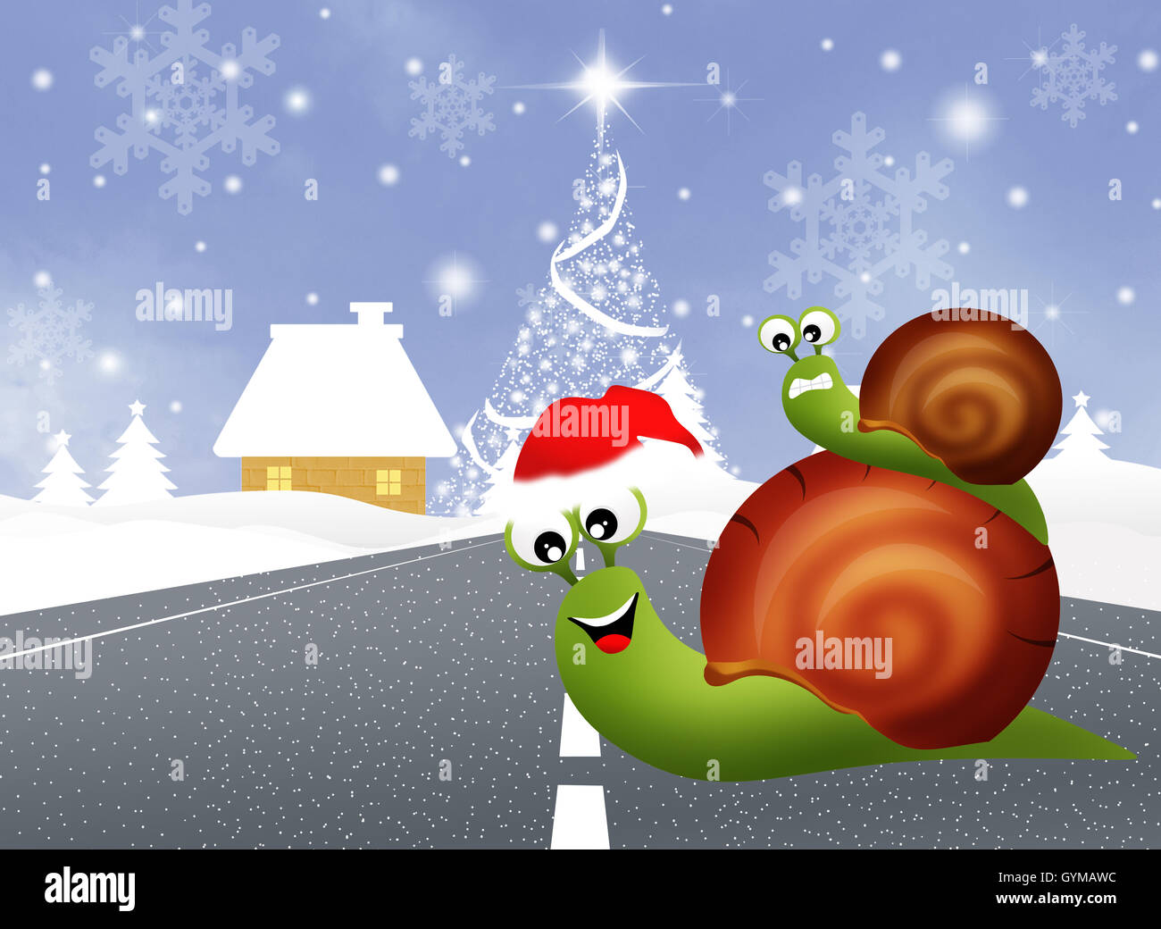 snails at Christmas Stock Photo - Alamy