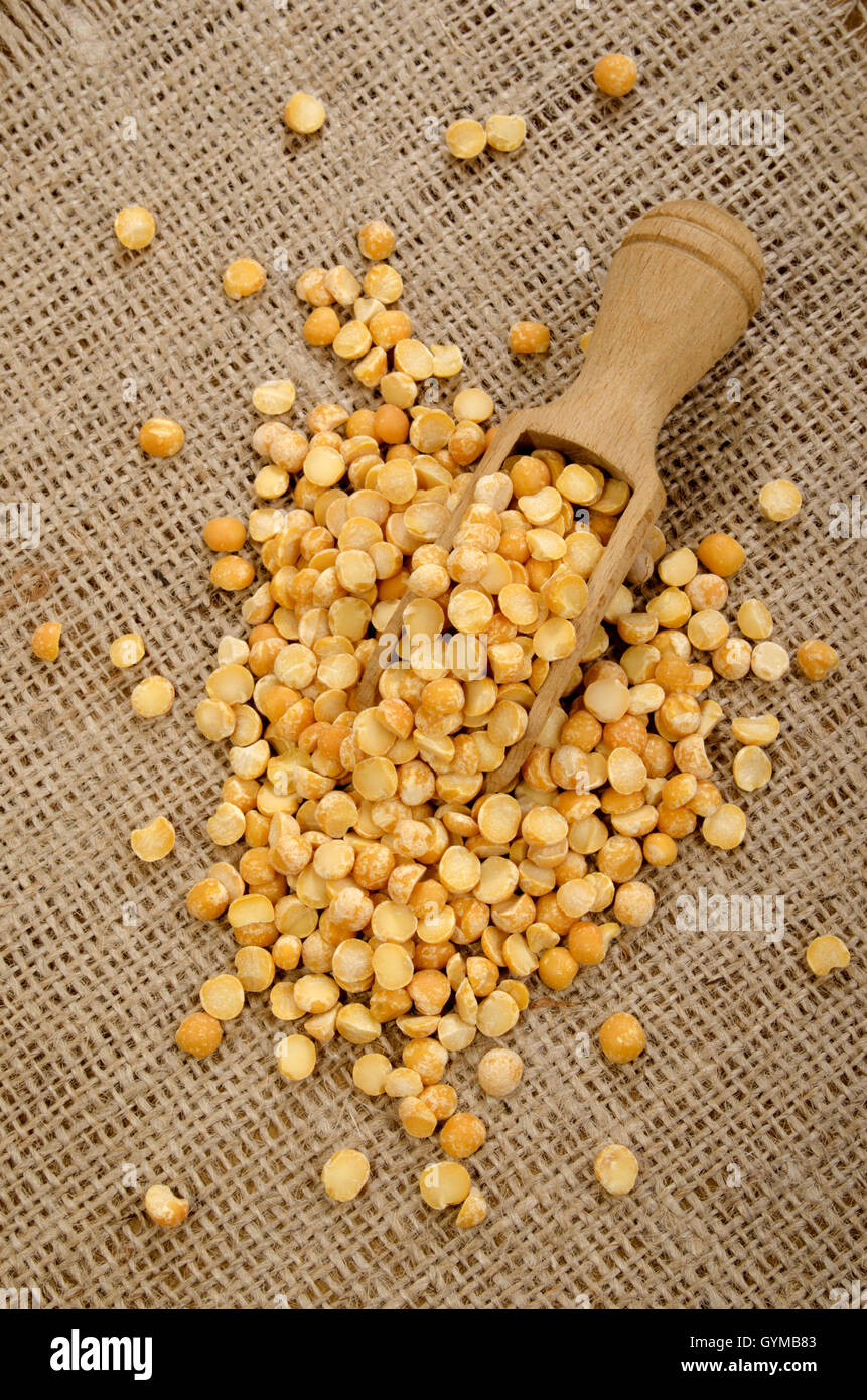 Yellow pea wooden shovel hi-res stock photography and images - Alamy