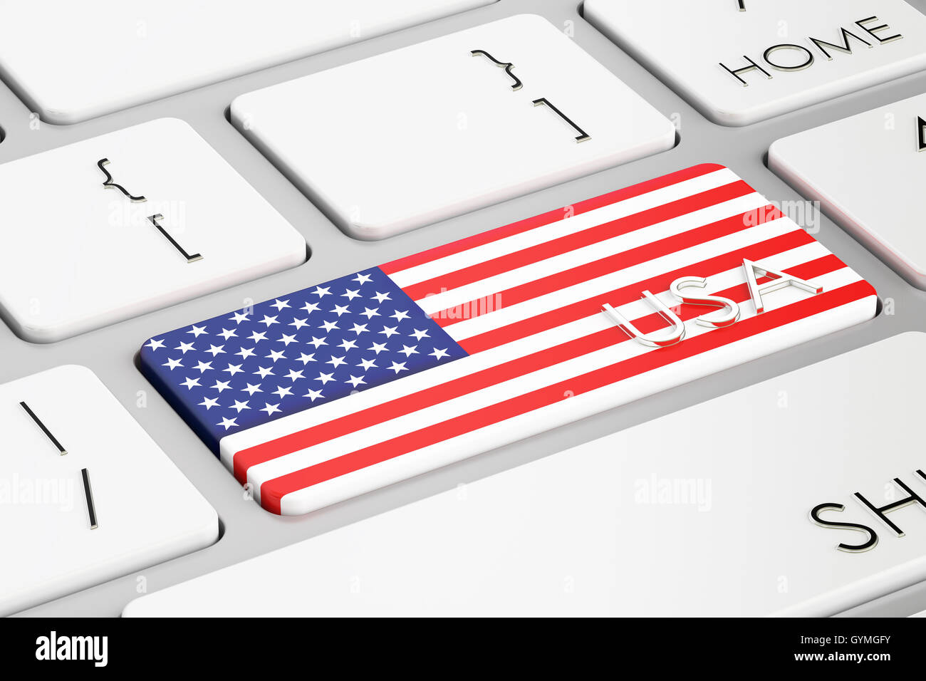 USA flag button on keyboard, 3D rendering Stock Photo - Alamy