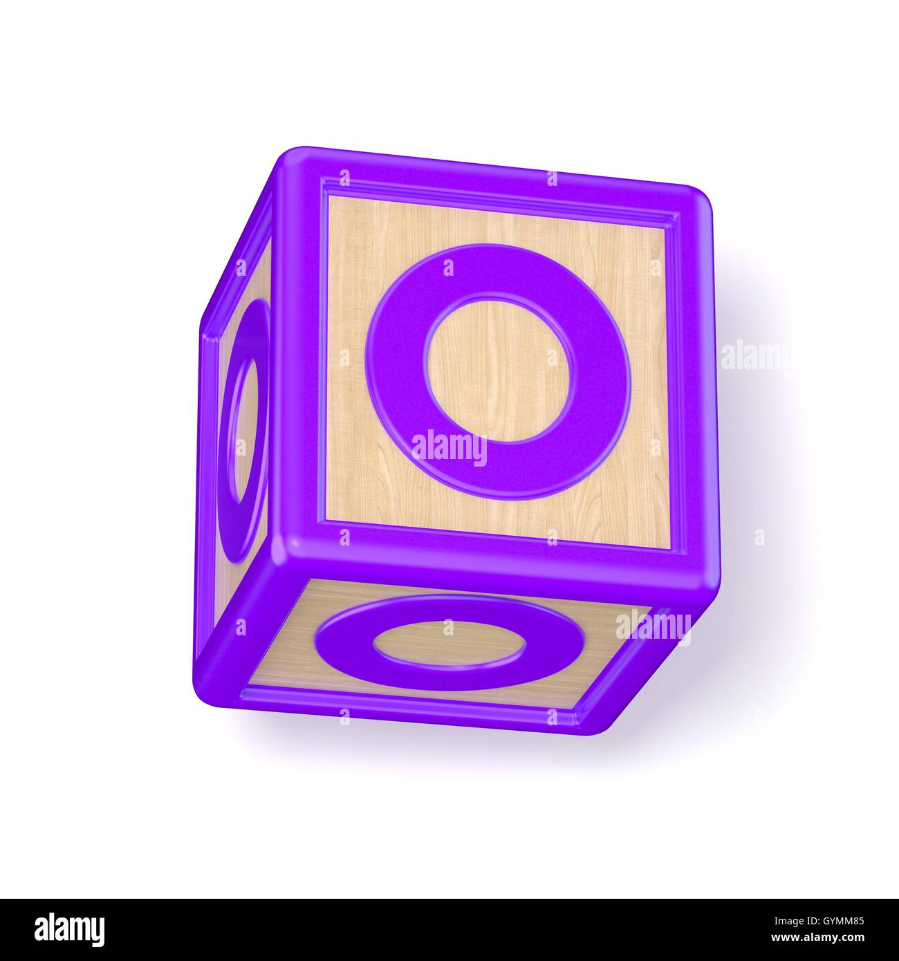 Letter O wooden alphabet blocks font rotated. 3D render illustration ...