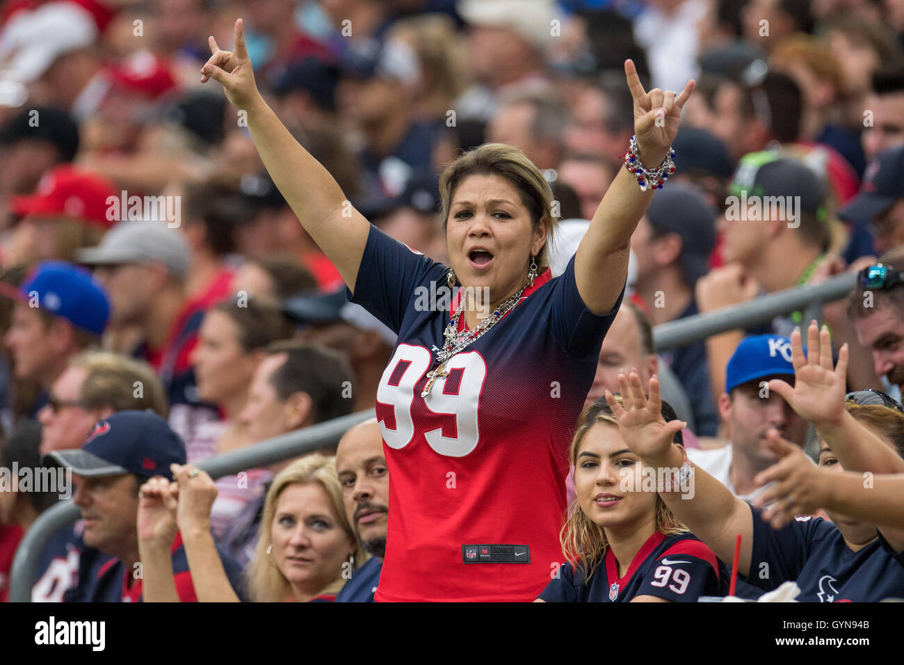 Houston, Texas, USA. 18th Sep, 2016. A Houston Texans fan during the ...
