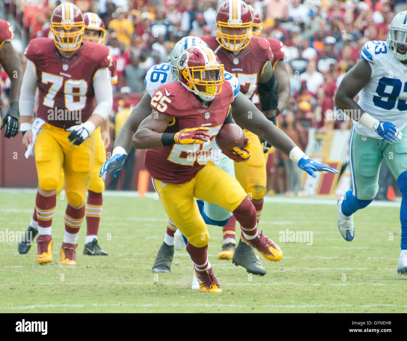 Landover, Maryland, USA. 18th Sep, 2016. Washington Redskins running ...