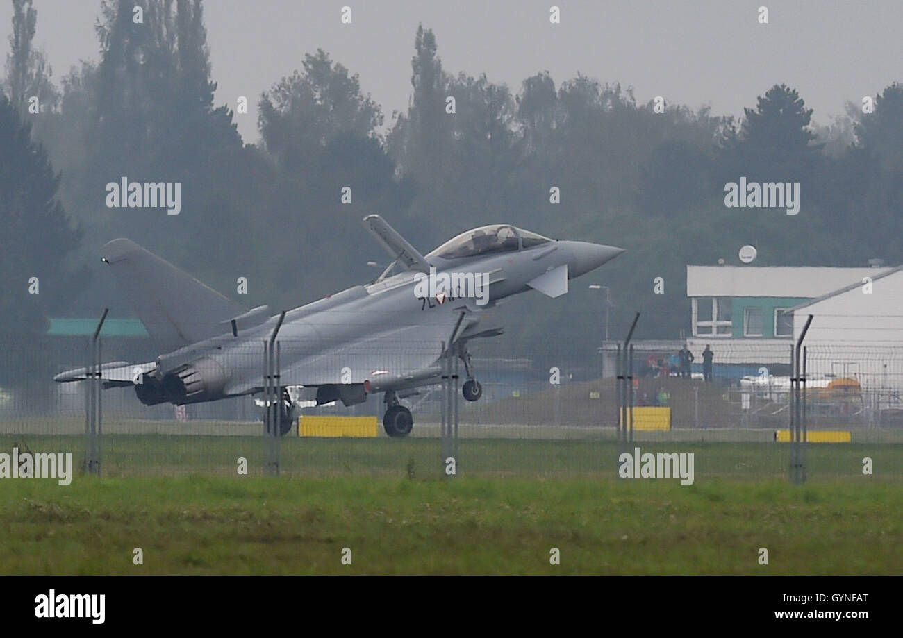 The Austrian Eurofighter Typhoon fighter starts during the NATO Days ...