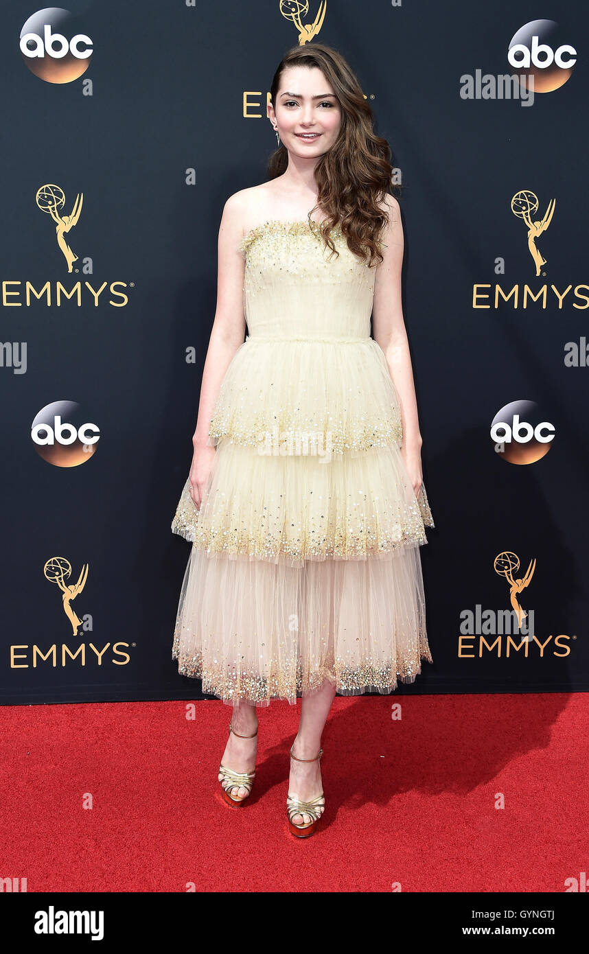 Los Angeles, Ca, USA. 18th Sep, 2016. Emily Robinson arrives at the ...