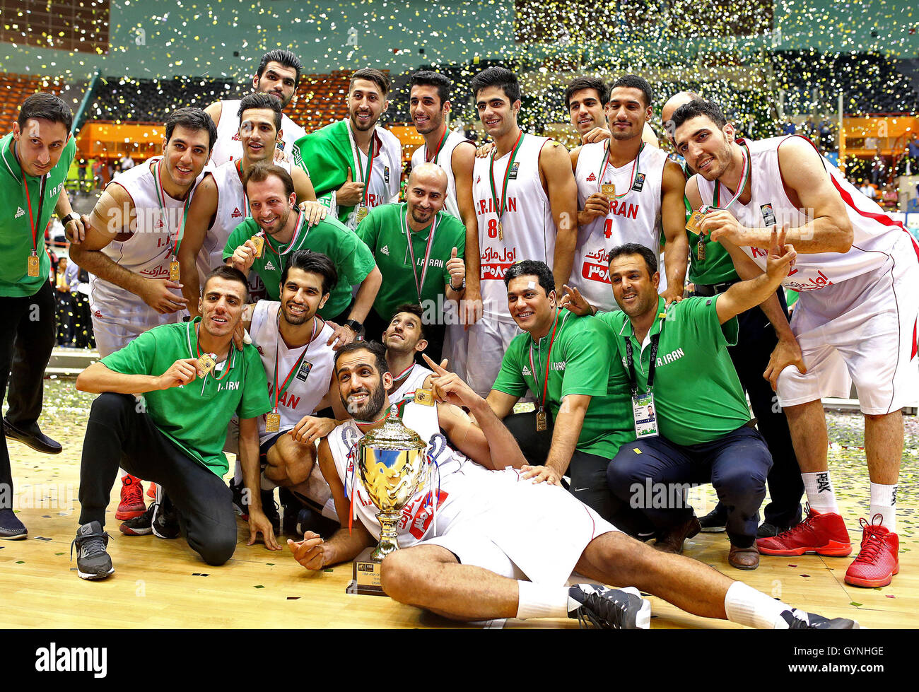 Tehran, Iran. 18th Sep, 2016. Iranian players celebrate during the ...