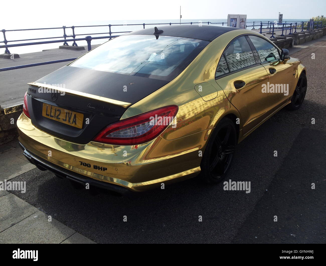Eastbourne, UK. 18th Sep, 2016. The gold AMG Mercedes belonging to ...