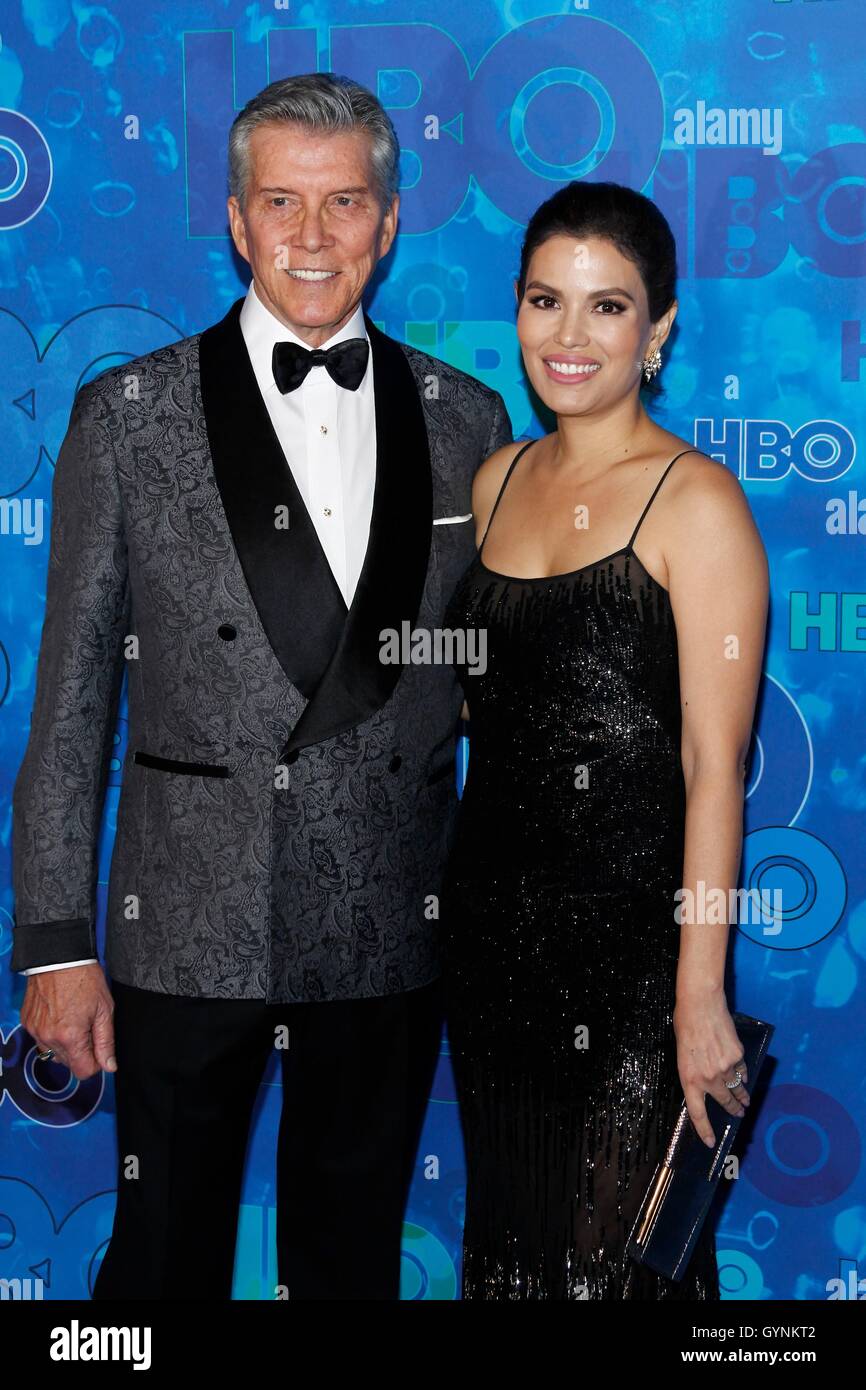 Los Angeles, CA, USA. 18th Sep, 2016. Michael Buffer, Christine Buffer at arrivals for HBO's ...