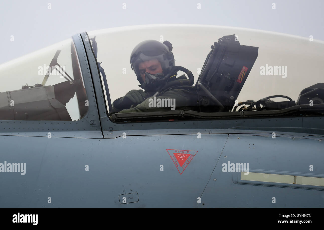 Mosnov, Czech Republic. 19th Sep, 2016. German pilot of Eurofighter ...