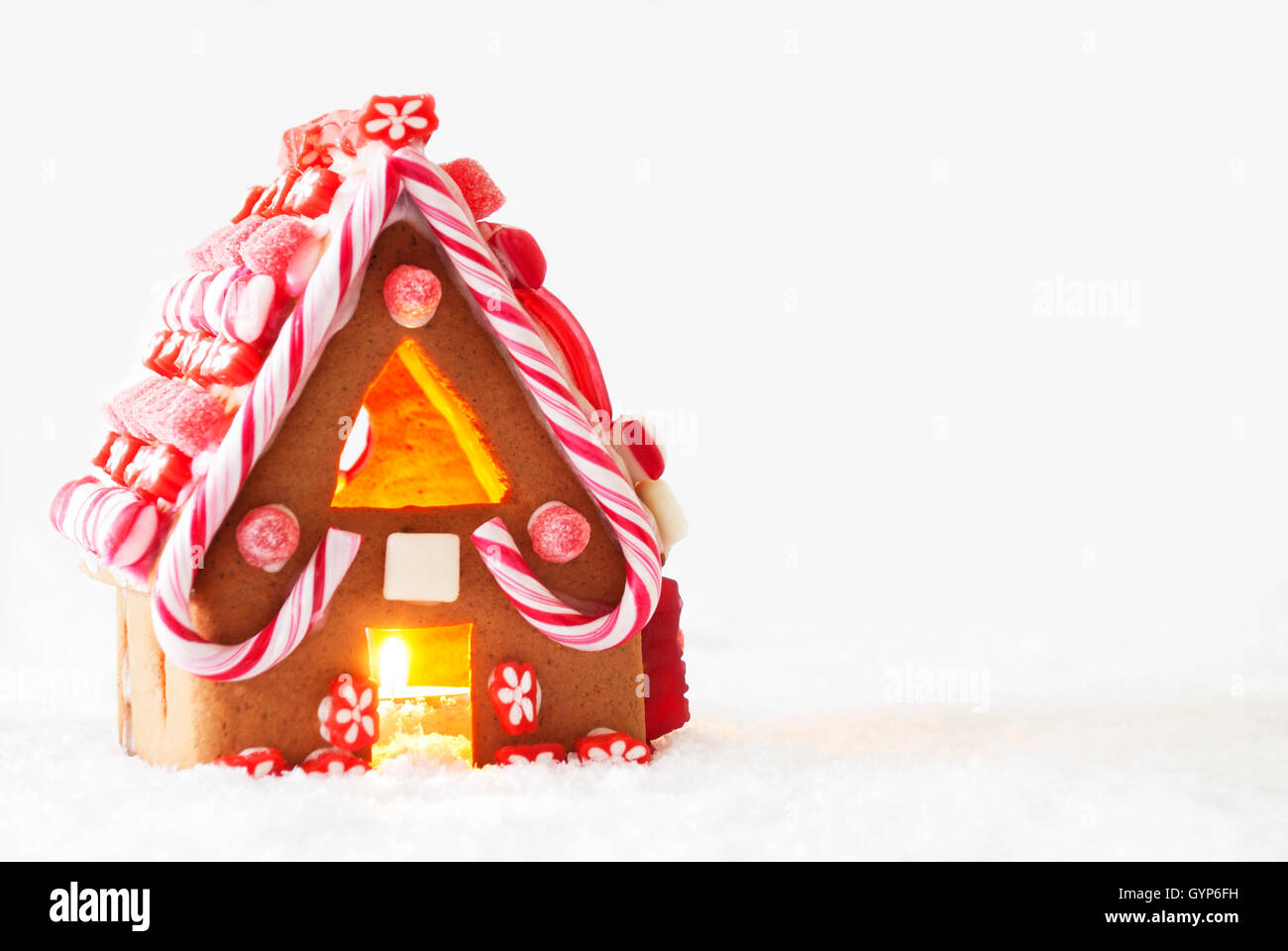 Gingerbread House, White Background, Copy Space Stock Photo - Alamy