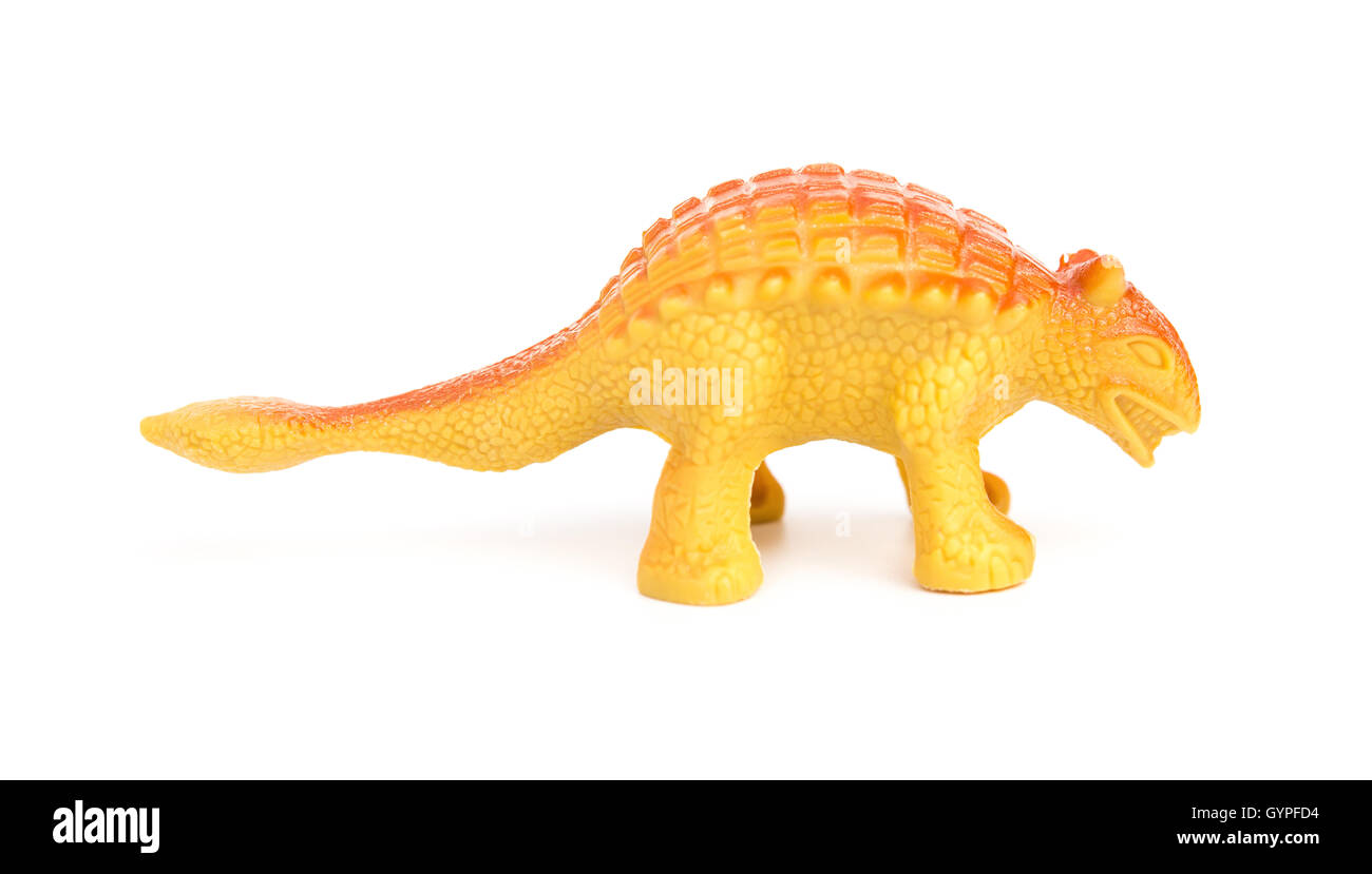 side view orange Pinacosaurus toy on a white background Stock Photo - Alamy