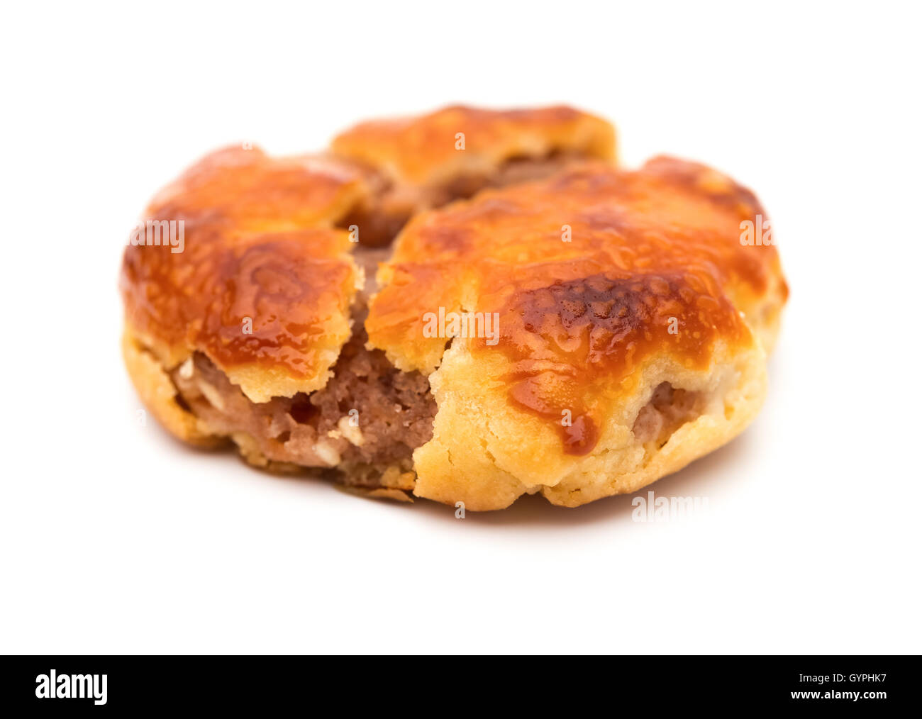 side view sweet mini chewy cakes or chickee cakes on white background ...