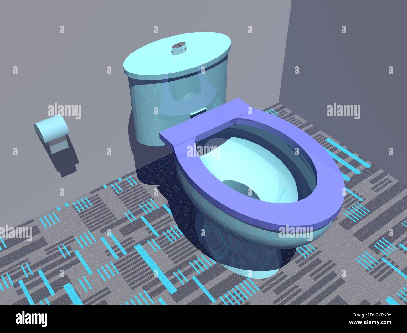 Colorful toilet - 3D render Stock Photo - Alamy