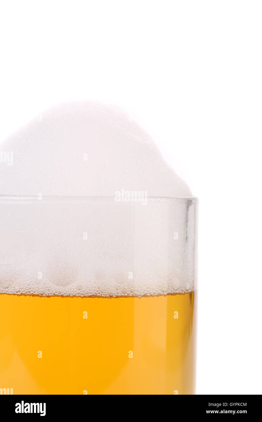 Beer glass close up. Background Stock Photo - Alamy